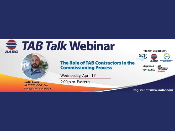 AABC to Hold TAB Talk Webinar on Role of TAB Contractors in Commissioning Process | phcppros